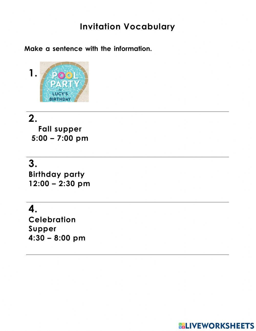 Reading an Invitation Vocabulary 2042906 | Teach2020CDM