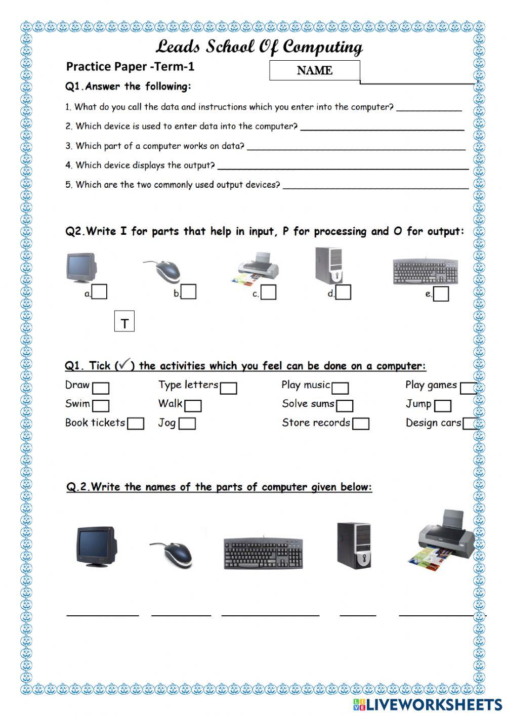 GRADE6 TERM-1 PRACTICE PAPER online exercise for | Live Worksheets