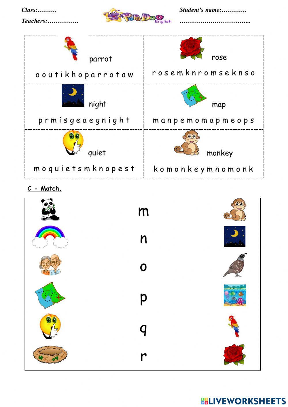 Letter o,m,n,r 2043273 | Linh19 | Live Worksheets