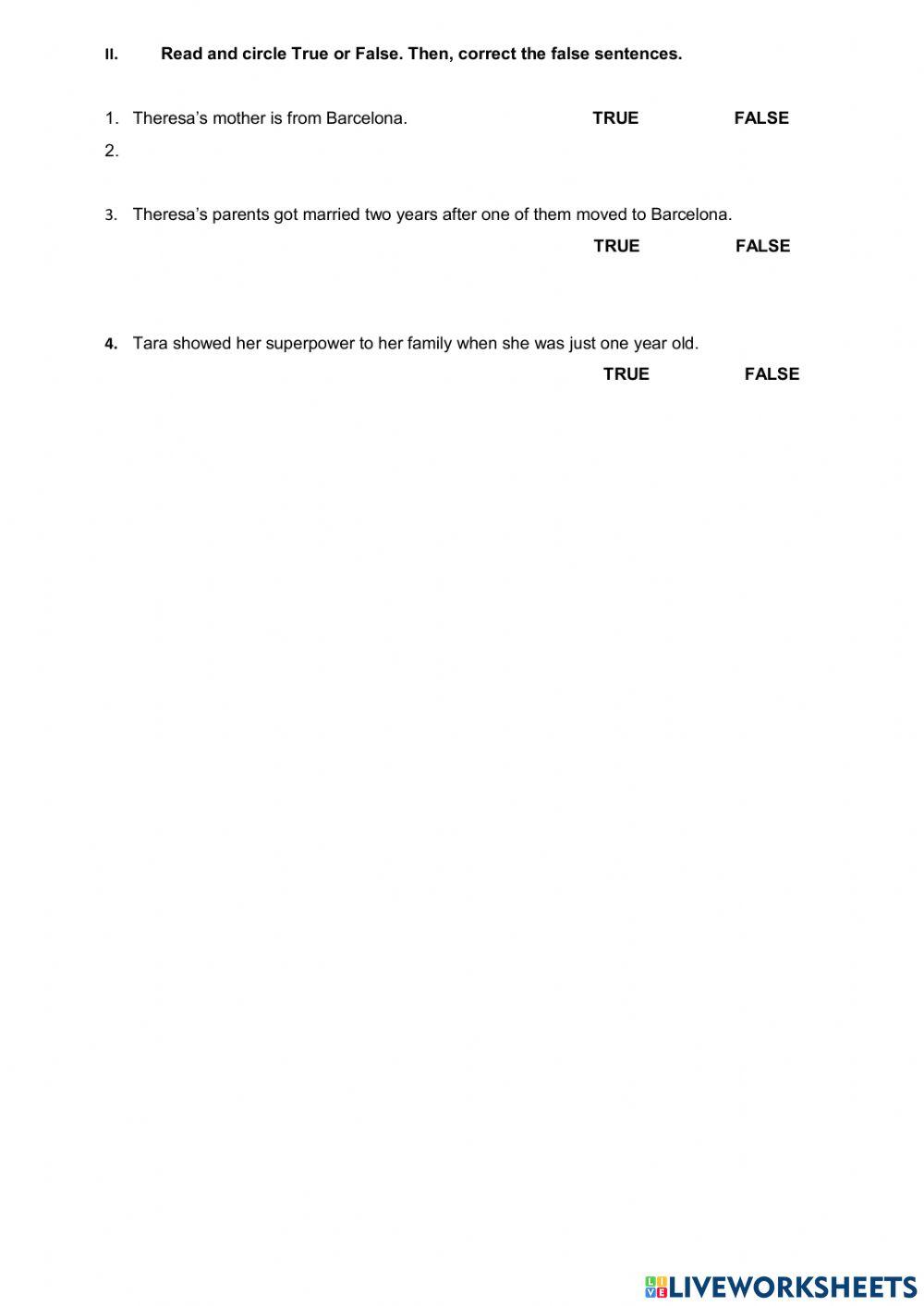 READING PAST EVENTS online exercise for | Live Worksheets