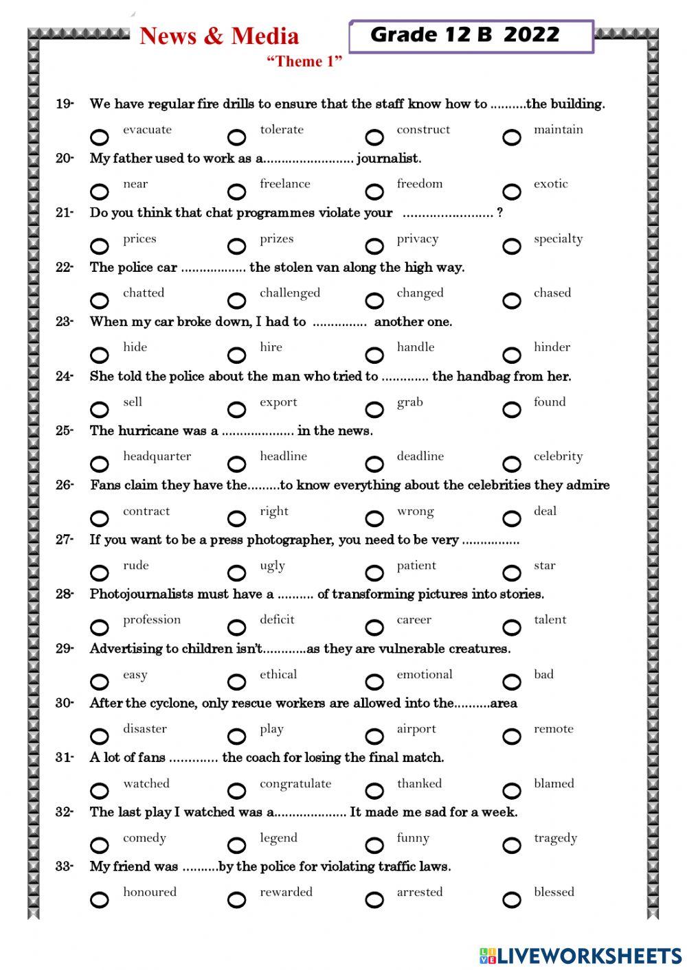 12B Th1 REV P1 online exercise for | Live Worksheets