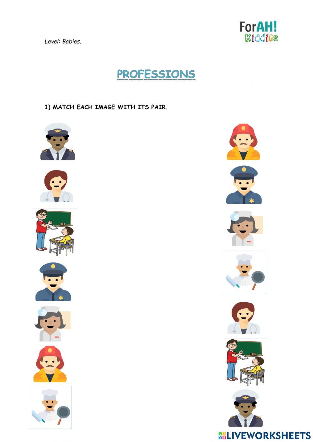 Professions (Babies) worksheet | Live Worksheets