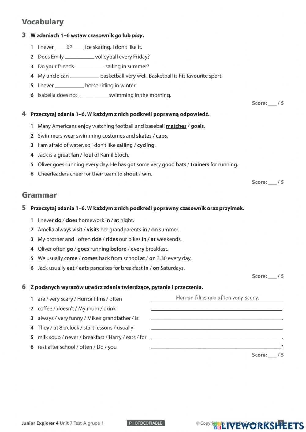 Junior Explorer… | Free Interactive Worksheets | 6875874