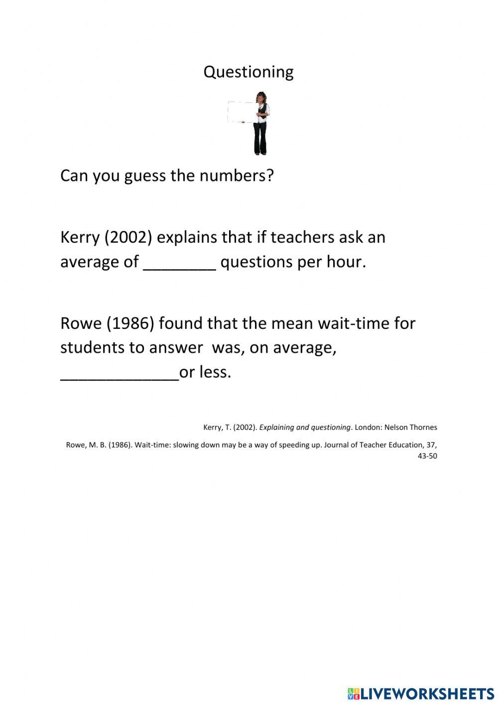 Questioning | Live Worksheets