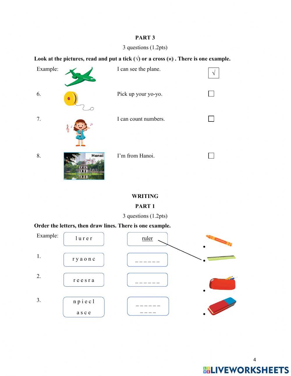 School things online exercise for 2 | Live Worksheets