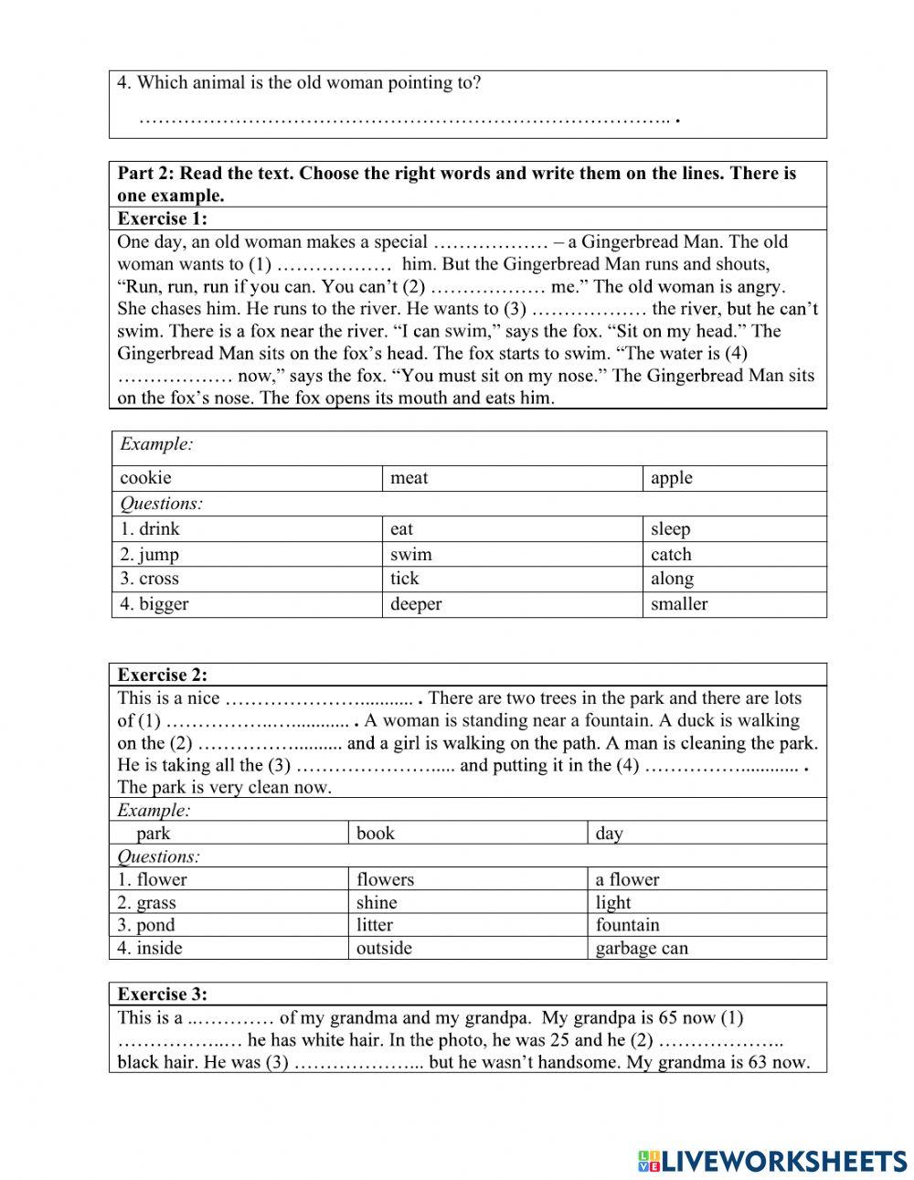 Grade 4 English Test Review - Writing 4269365 | Huỳnh