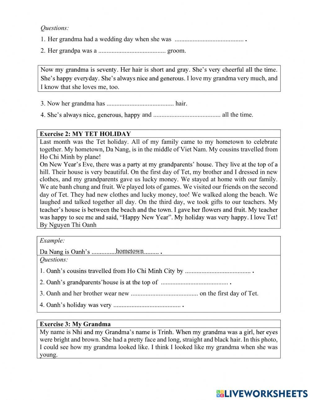 Grade 4 English Test Review - Writing 4269365 | Huỳnh