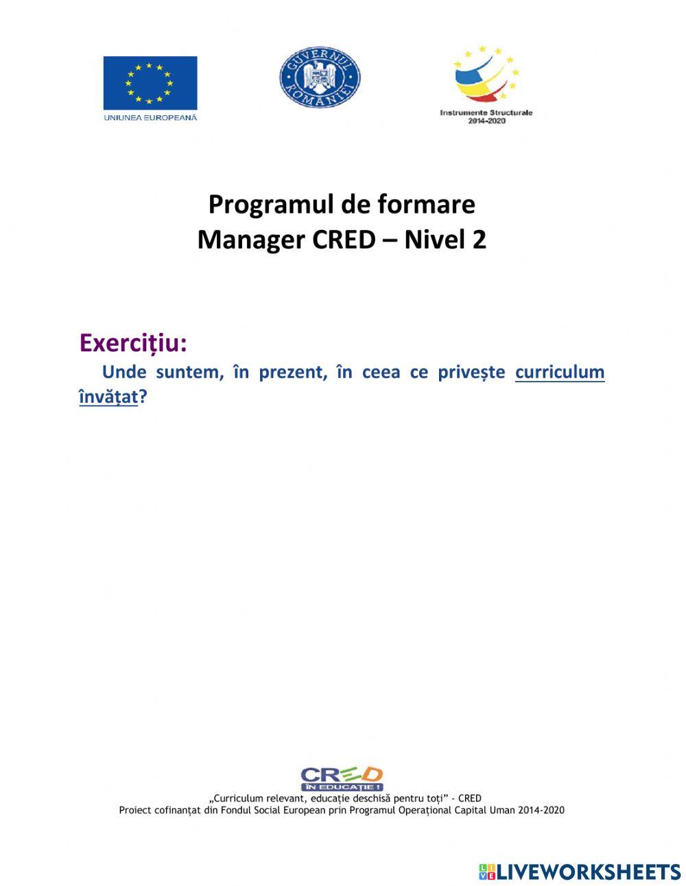 Fisa 1 Curricul… | Free Interactive Worksheets | 2044568