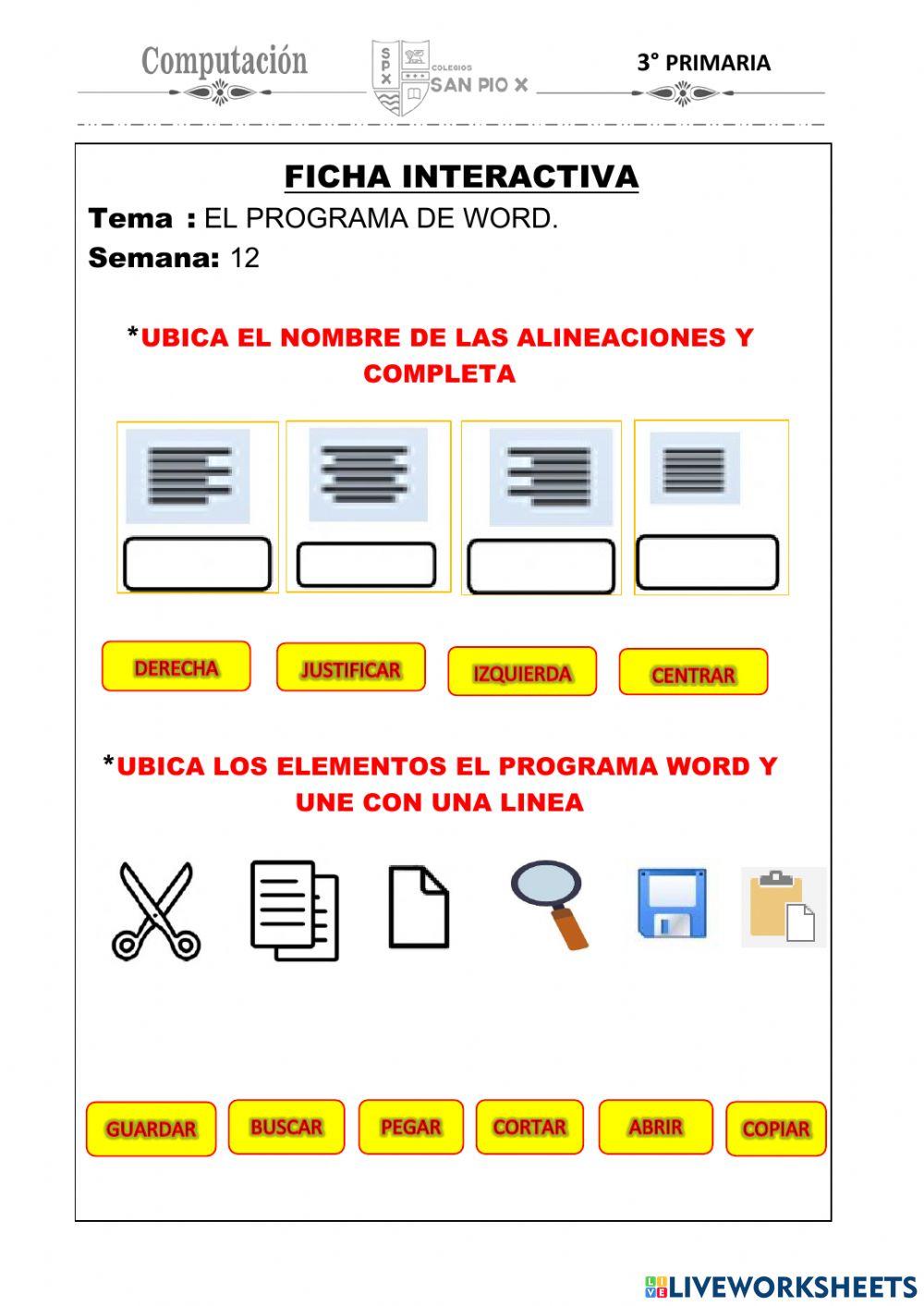 Documento de wo… | Free Interactive Worksheets | 2044649