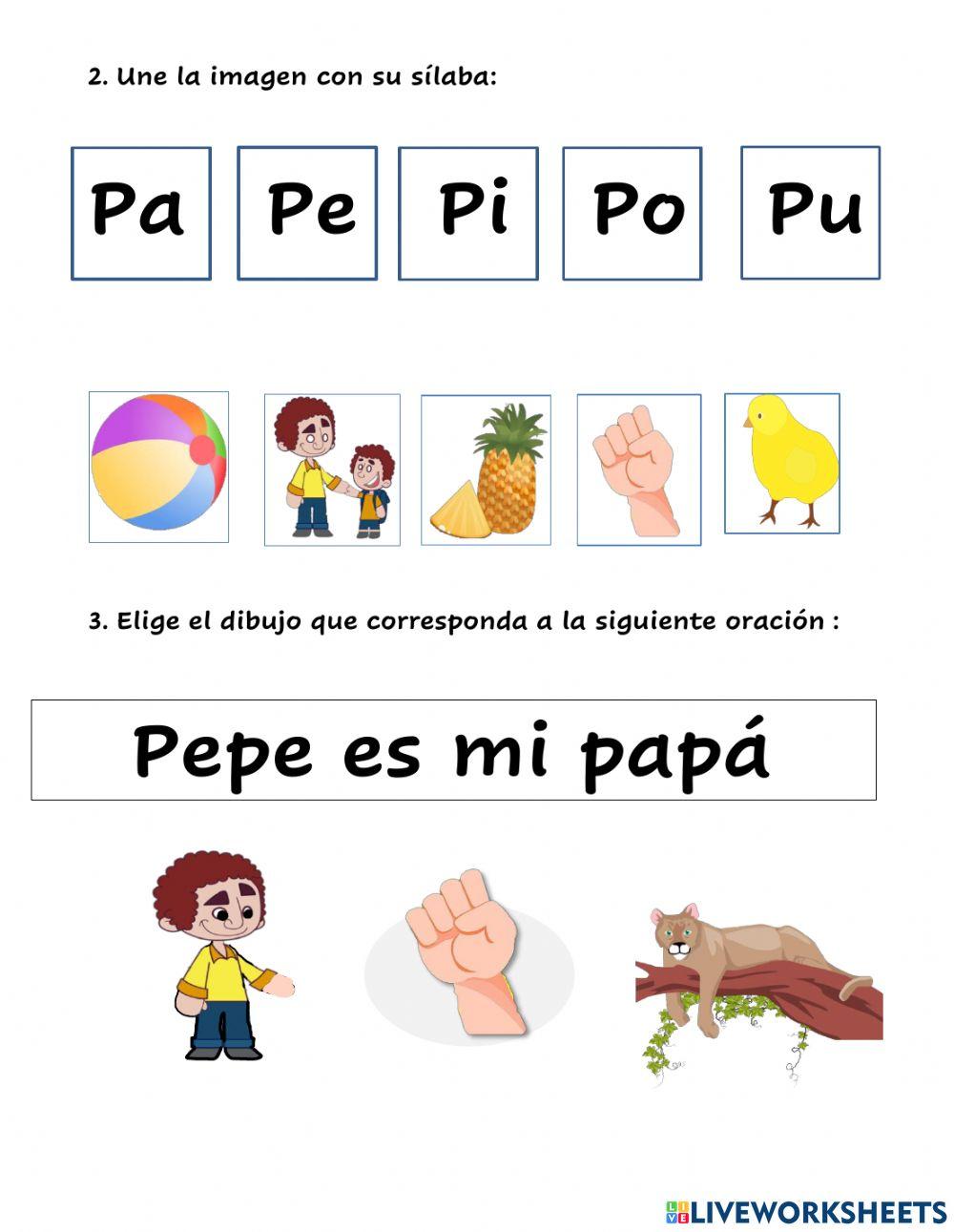 Letra p online exercise for Primero, Segundo, Tercero, Cuarto de ...