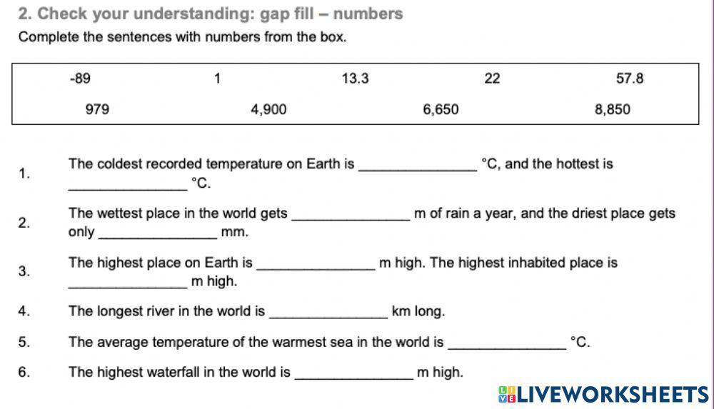 About the Earth worksheet | Live Worksheets
