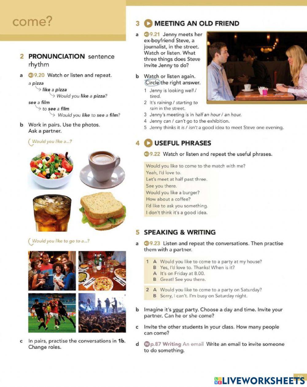 practice would you like to come online exercise for 1 | Live Worksheets