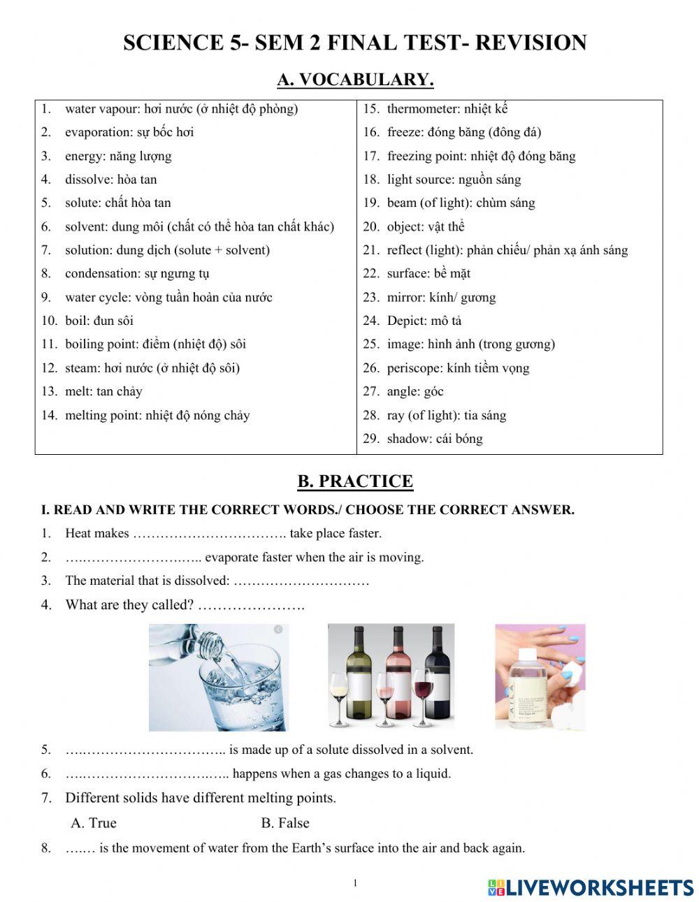 SCIENCE REVISION 5 2846677 | Nguyễn Trần Xuân Tâm | Live