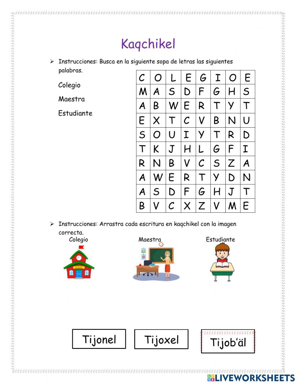 Ri tijob'äl worksheet | Live Worksheets
