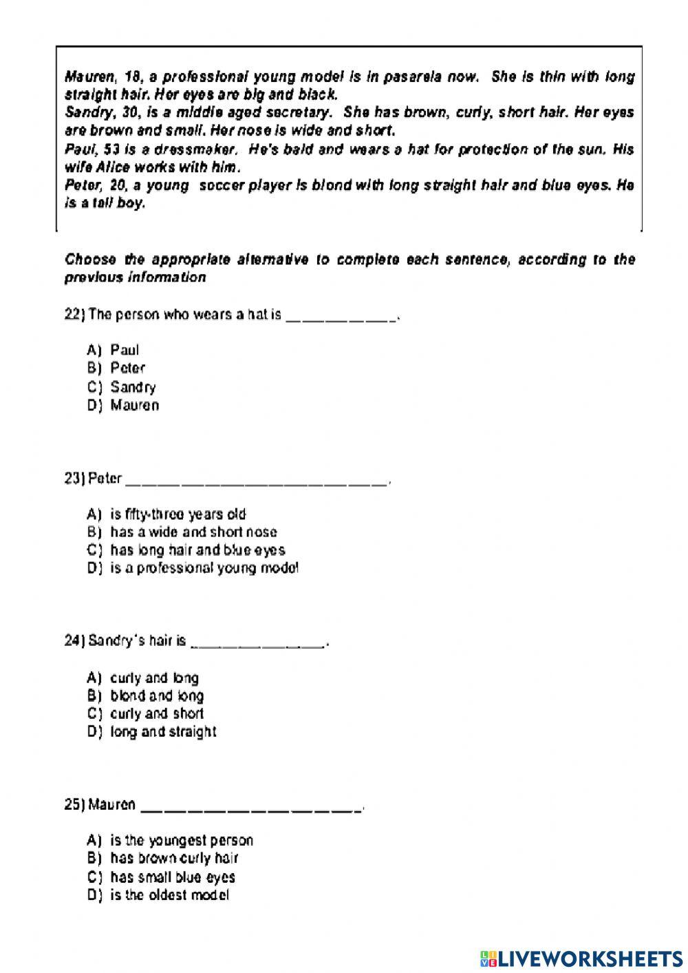 Adjectives online exercise for 7th Grade | Live Worksheets