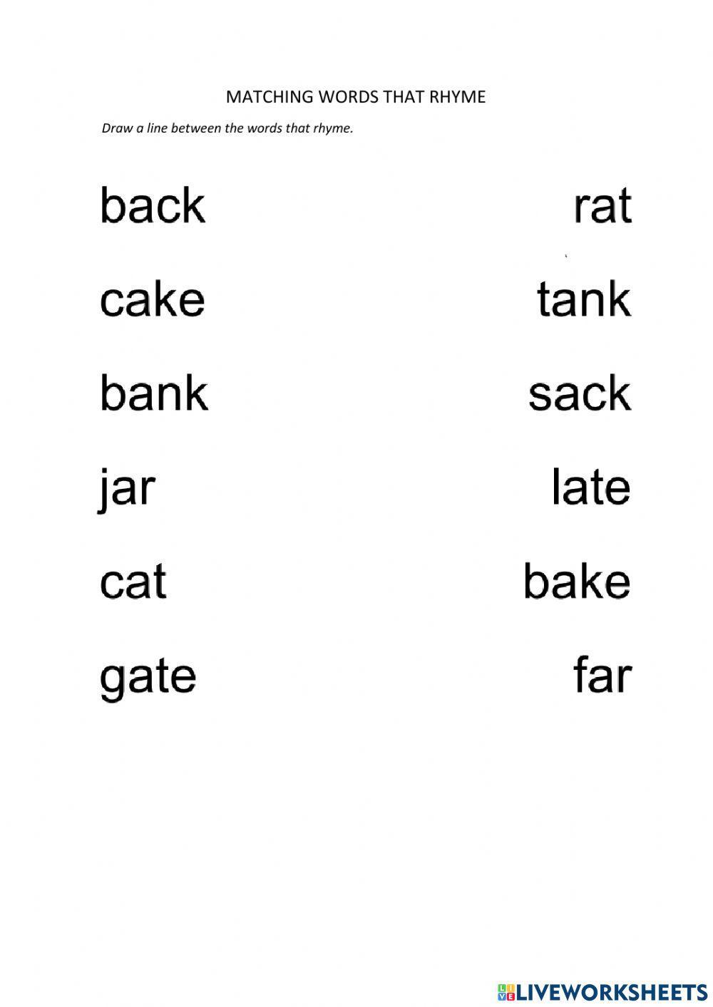 Spell,rhyme,ant… | Free Interactive Worksheets | 2046605