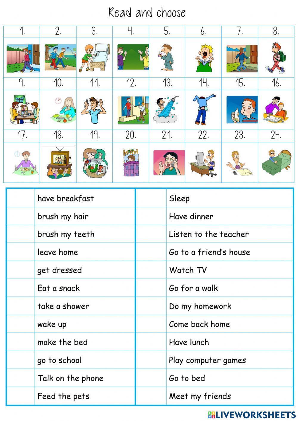 Daily Routine Worksheets | Games4esl🐏 Descubra o melhor do mundo das ...