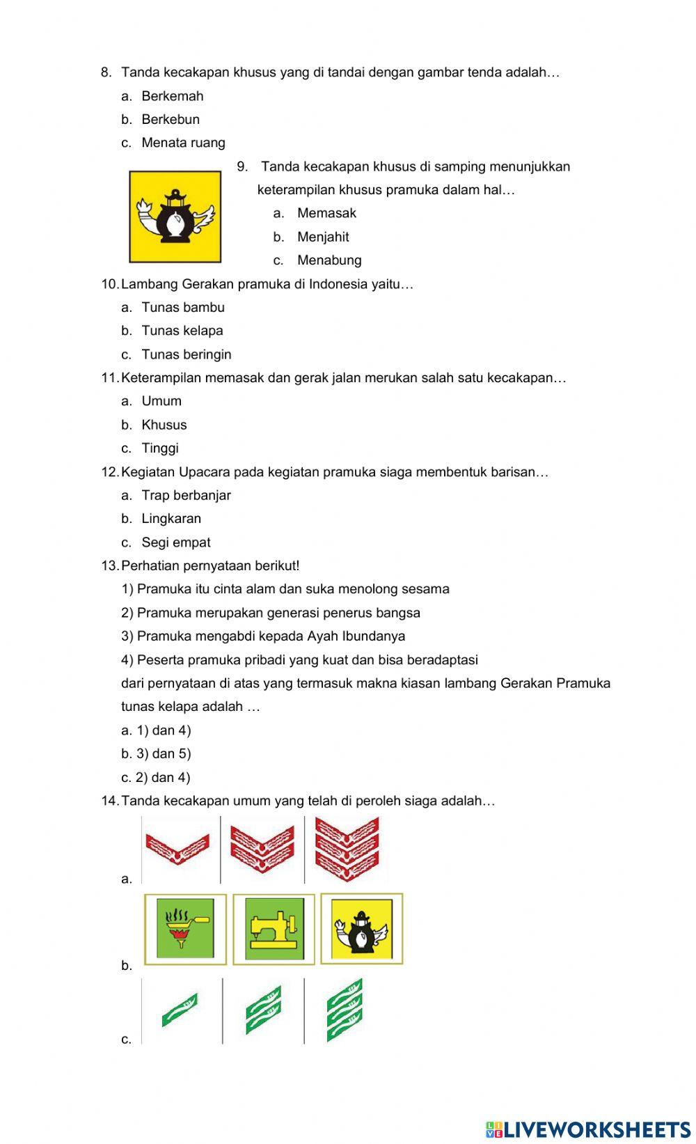 Gerakan Pramuka 2048117 | chrissa dini | Live Worksheets