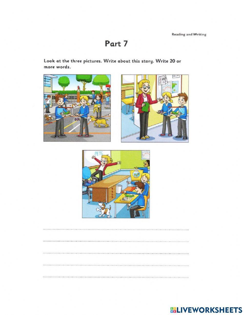 Flyers 1 Test 3 R&W part 6-7 worksheet | Live Worksheets
