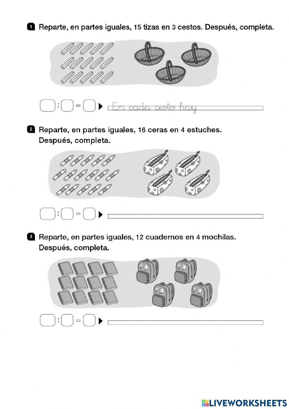 Doble y mitad online pdf worksheet for 2º | Live Worksheets