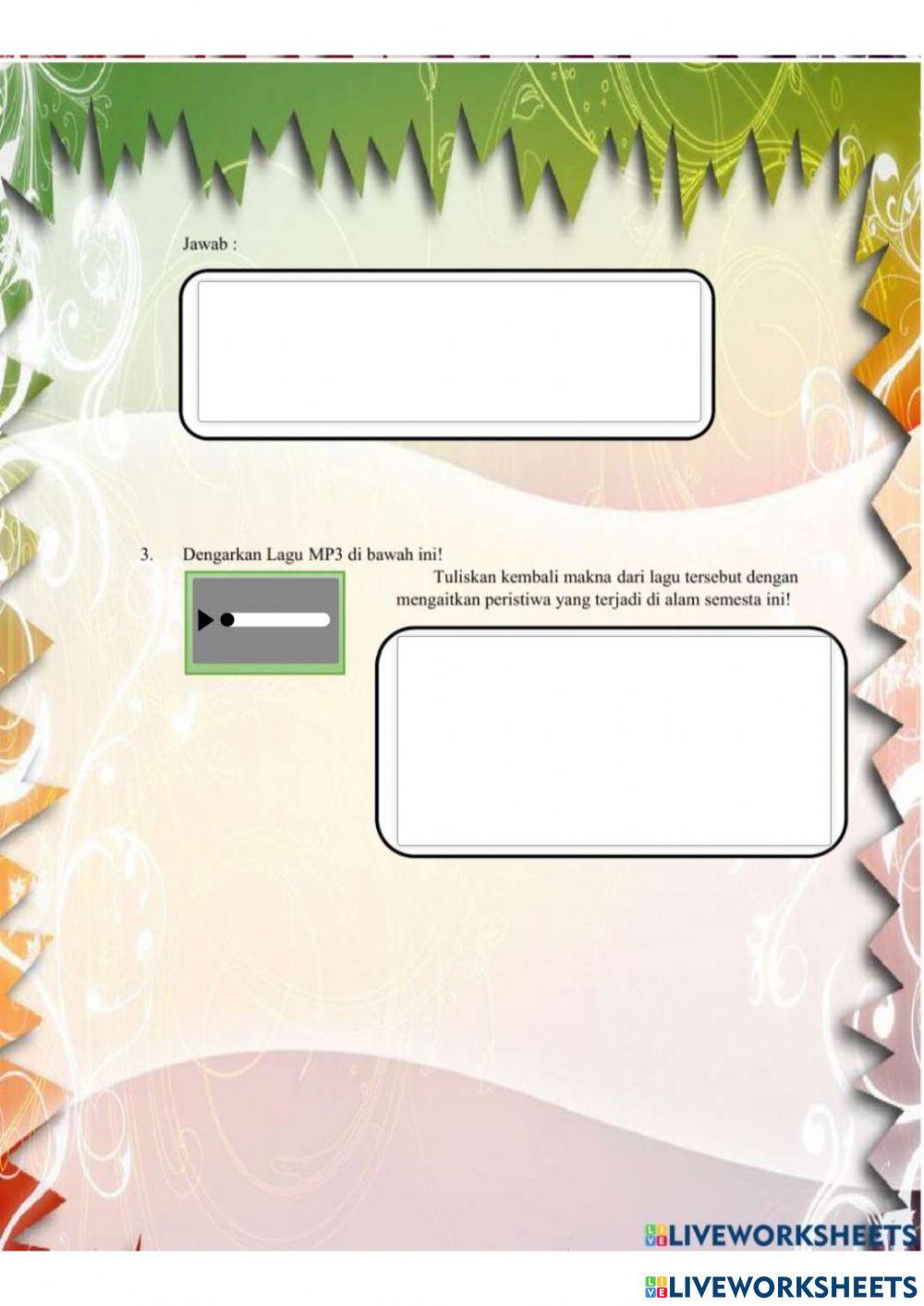 Kelas 6 Tema 9 interactive worksheet | Live Worksheets