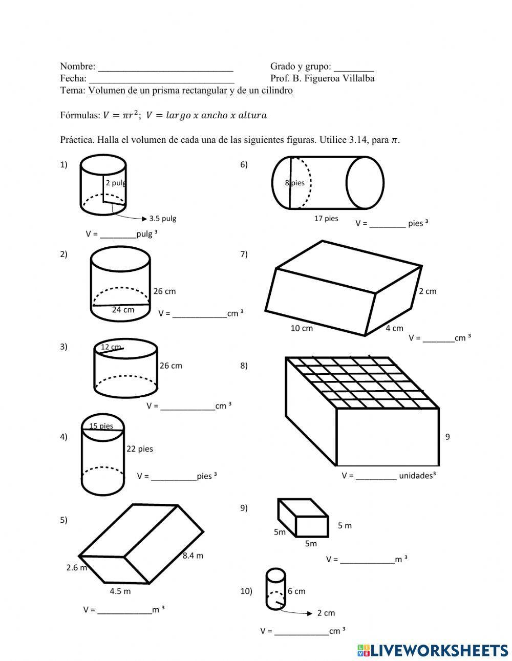 Volumen De Prisma Rectangular Volume, Surface Area Rectangular Prisms