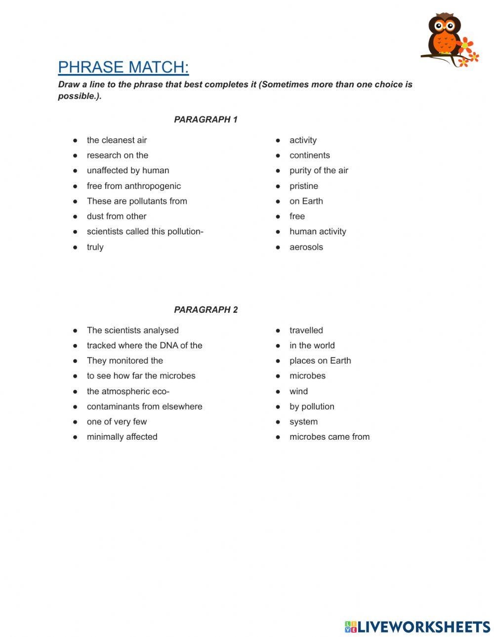 Level 6 - U1-L1: Clean Air worksheet | Live Worksheets