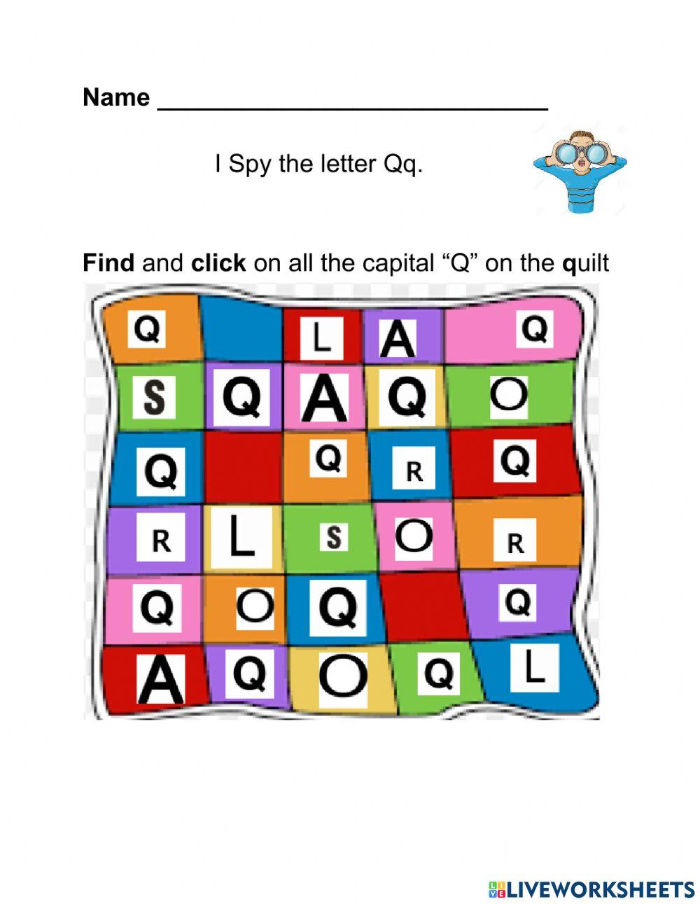 Capital Q recog… | Free Interactive Worksheets | 2049864