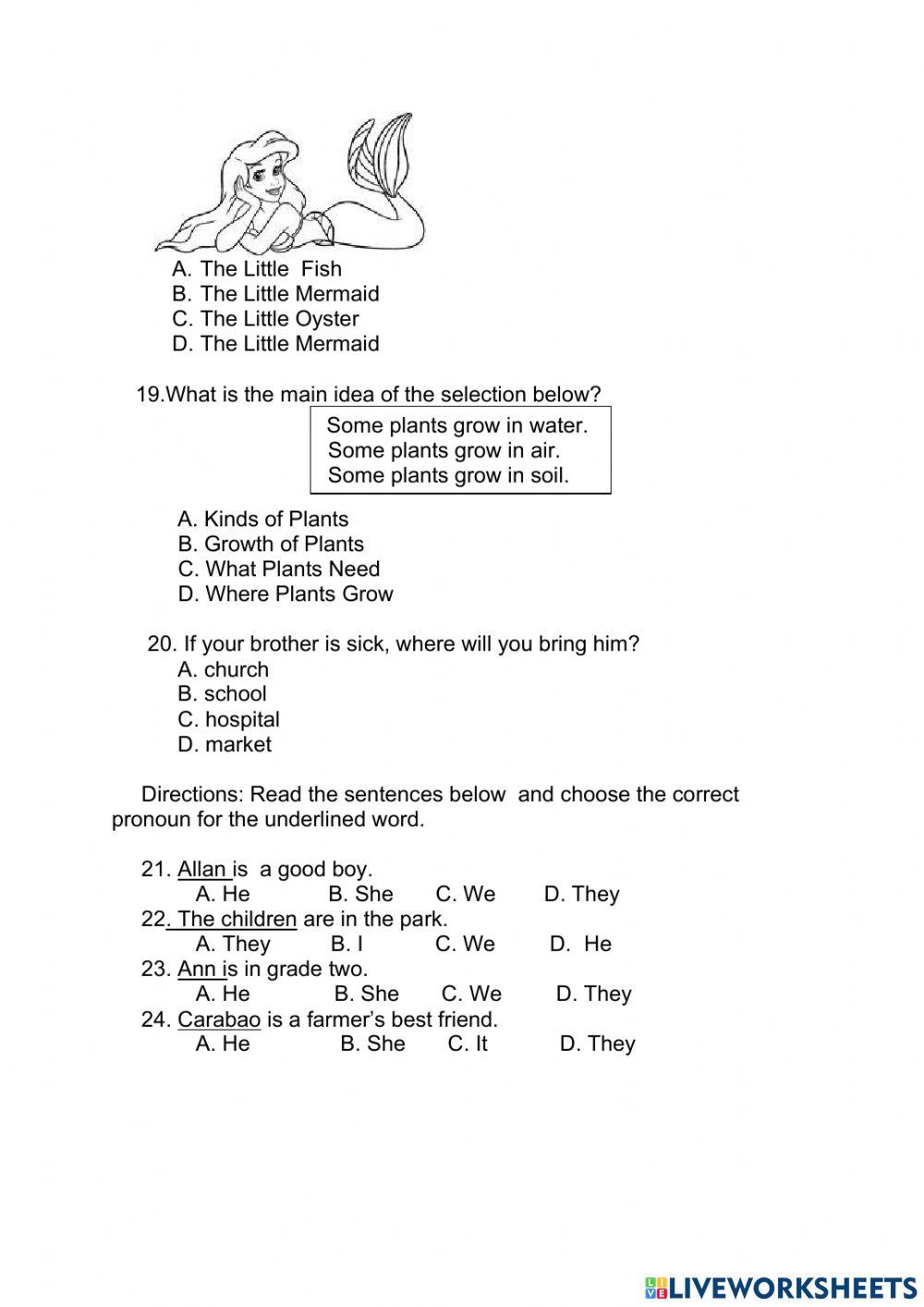 English summative test q4 worksheet | Live Worksheets