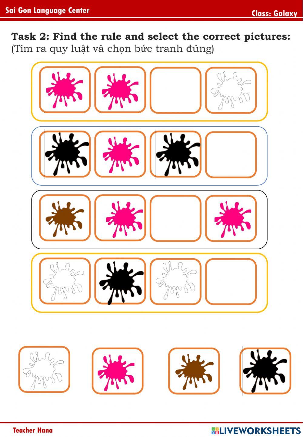 PPD A2 (pink, white, black, brown) worksheet | Live Worksheets