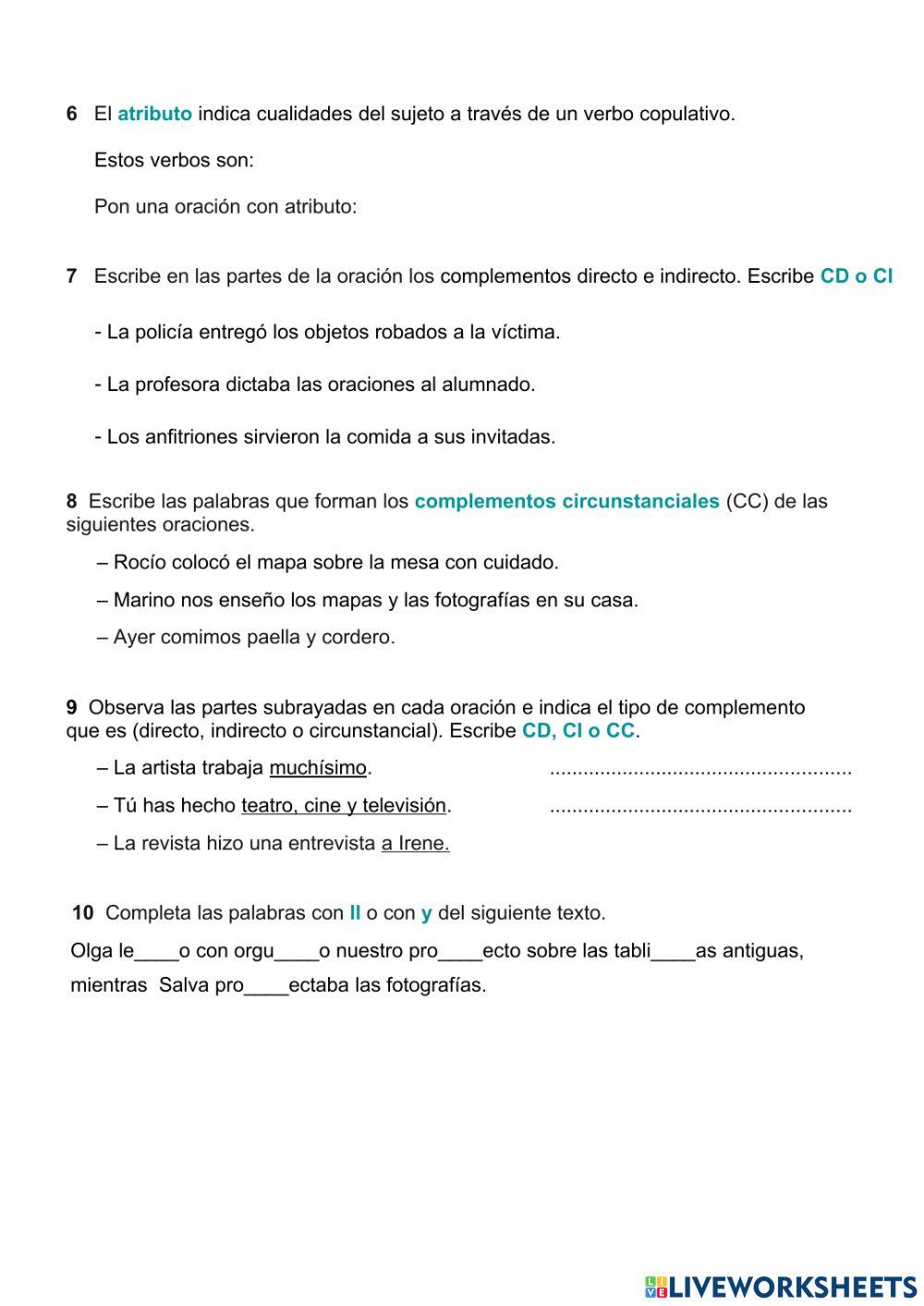 Gramatica | 6primariacervantes | Live Worksheets