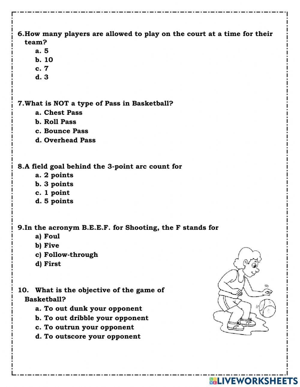 Basketball Game Activity 6877561 | Ms. A. Oembler | Live