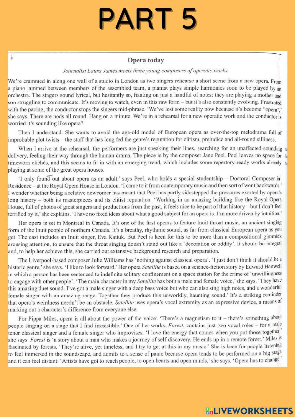 Gustavo Ruiz | CAE Reading Final Exam June 2022 part 1