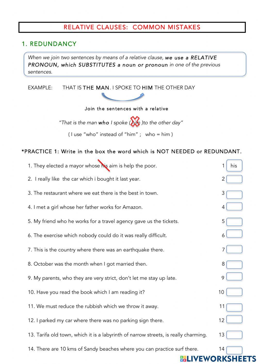 RELATIVE CLAUSES: COMMON MISTAKES 6877706 | Eva Rodríguez