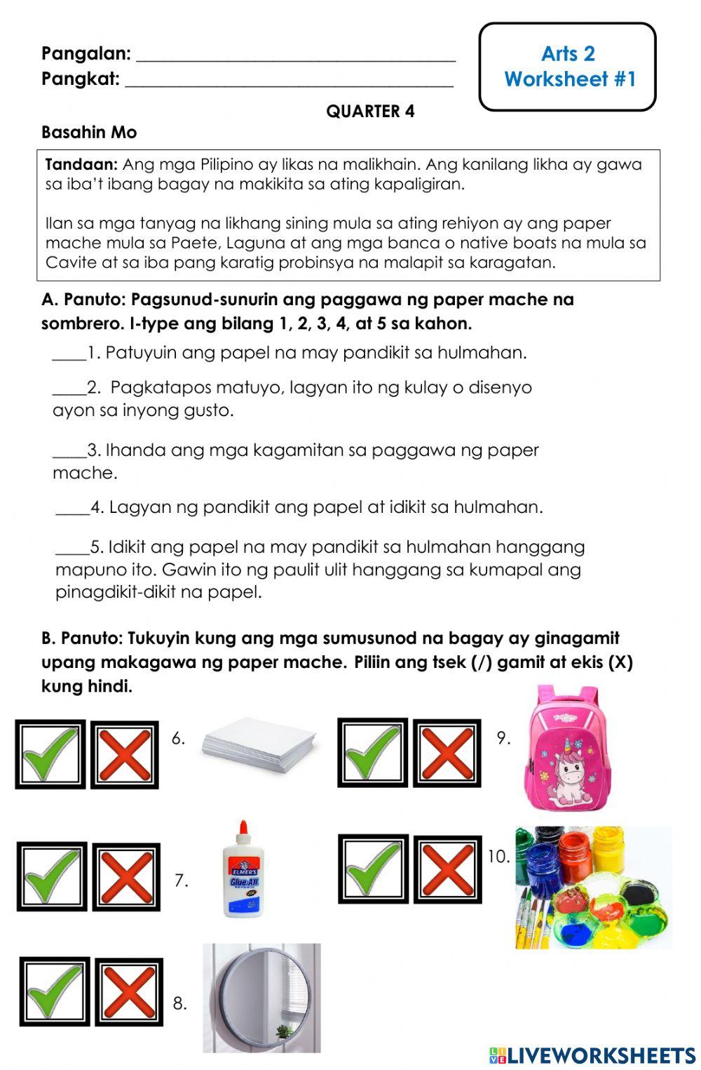 2051386 | Arts - Q4 Likhang Sining Paper Mache - WS -1