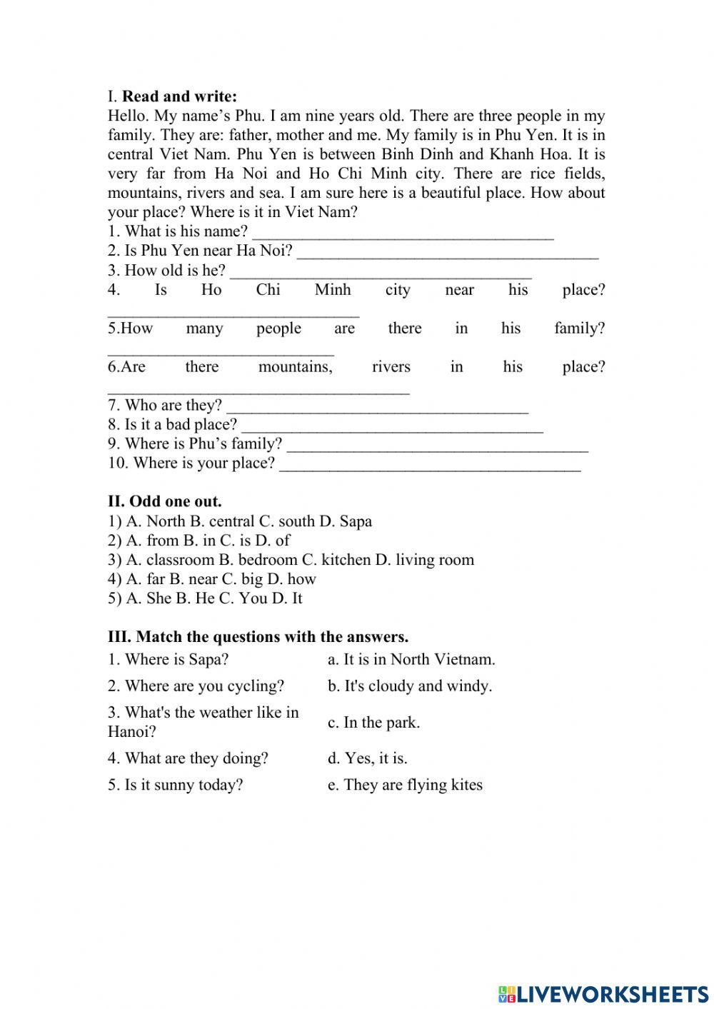 Textbook 3 - unit 20 lesson1 worksheet | Live Worksheets