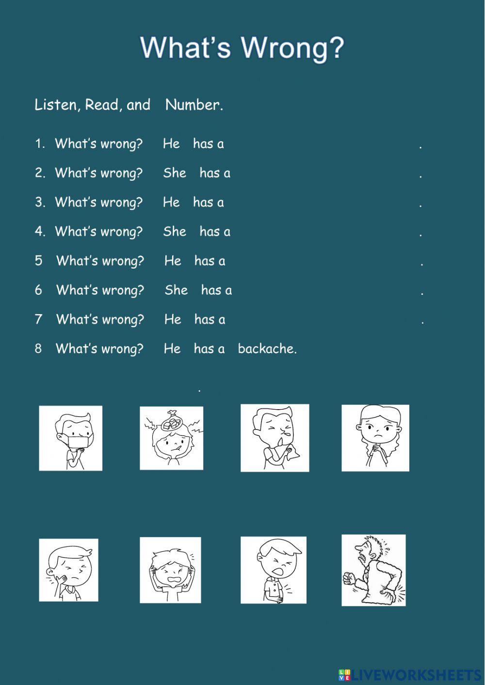 What's Wrong online exercise for | Live Worksheets