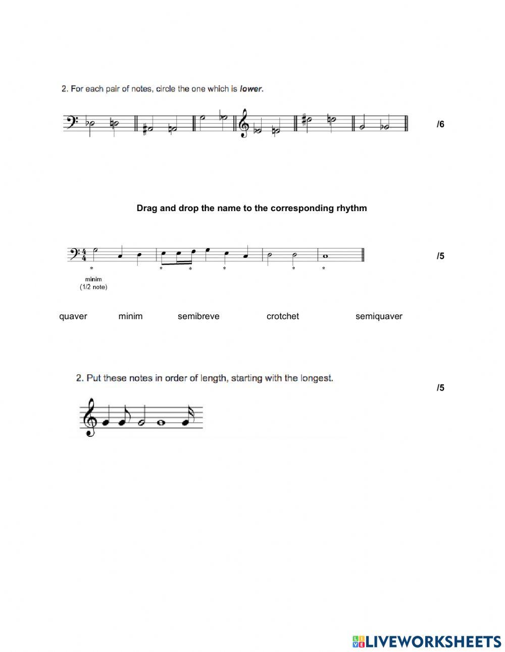 G9 Music Hamilton - End of Year Exam 2022 online exercise for | Live ...