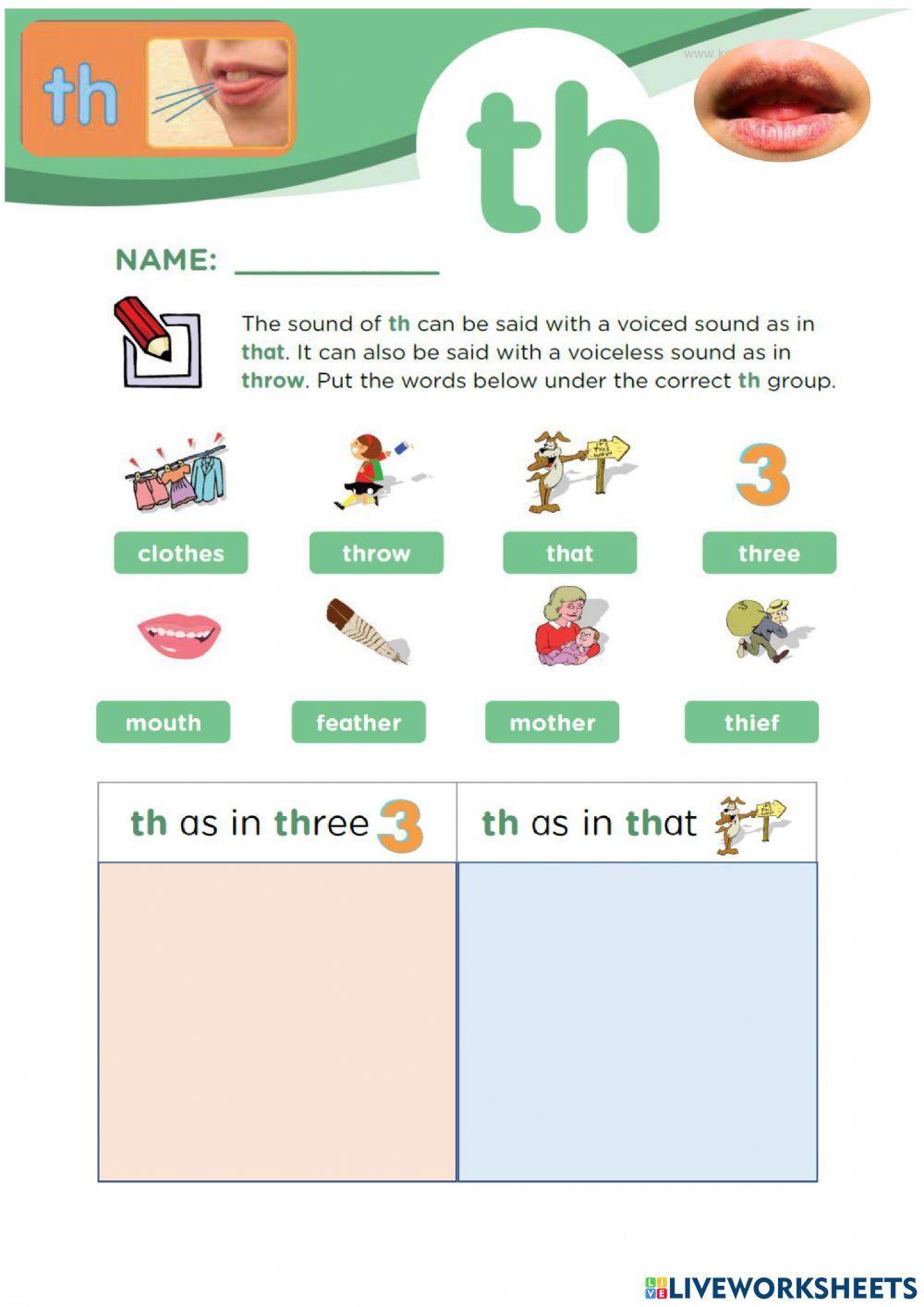 Digraph Unvoiced th Voiced th Worksheet Live Worksheets digraph-unvoiced-th-voiced-th-worksheet-live-worksheets