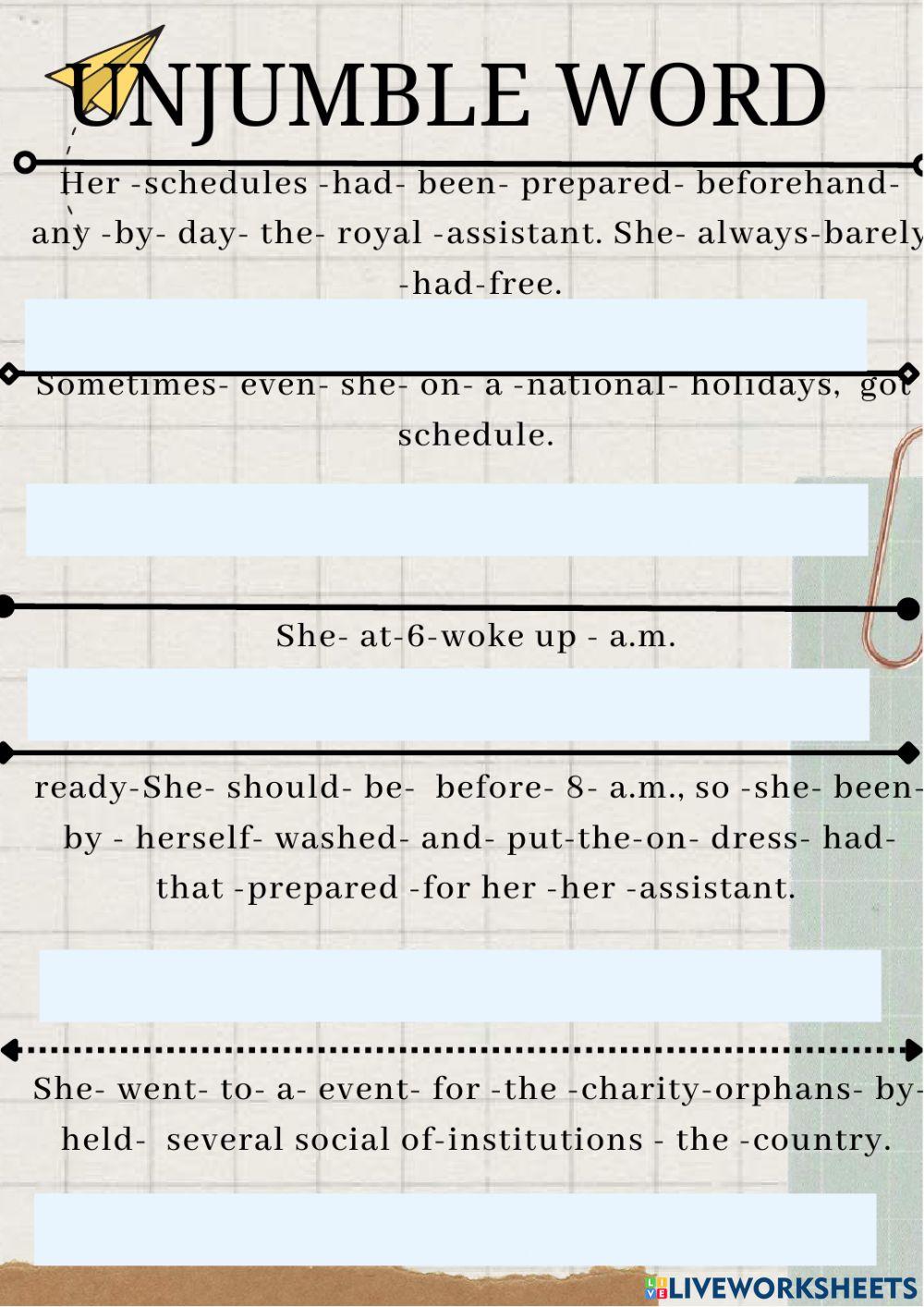 Arrange Word | Live Worksheets