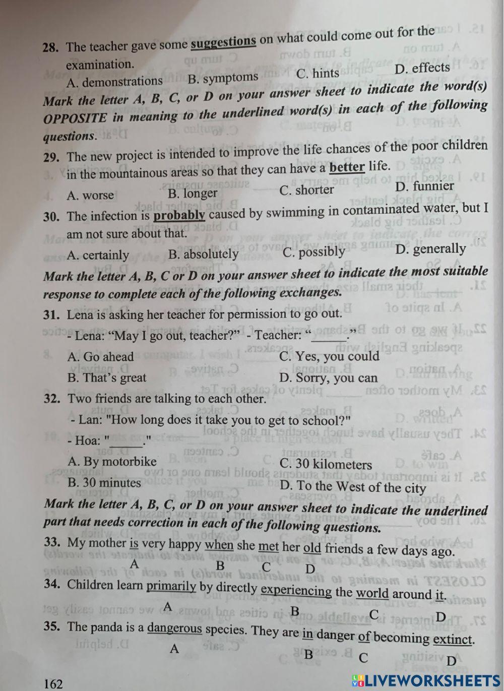 Practice 26 2053081 | Phạm Thị Hoài | Live Worksheets