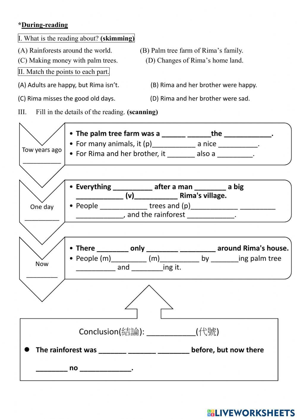 B2u5 reading online exercise for | Live Worksheets
