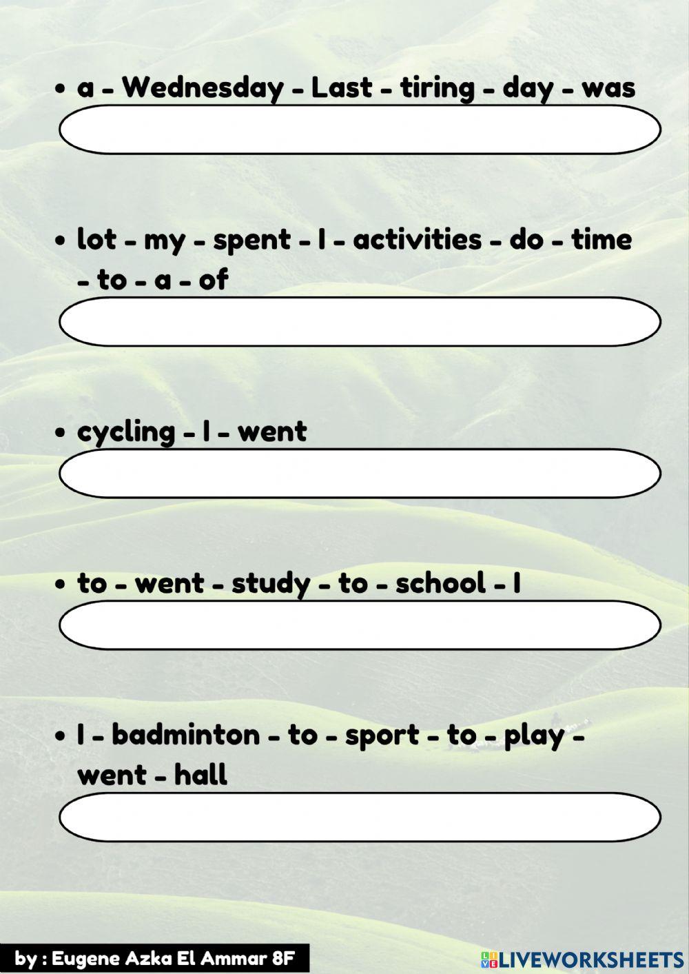 Arrange word interactive activity | Live Worksheets