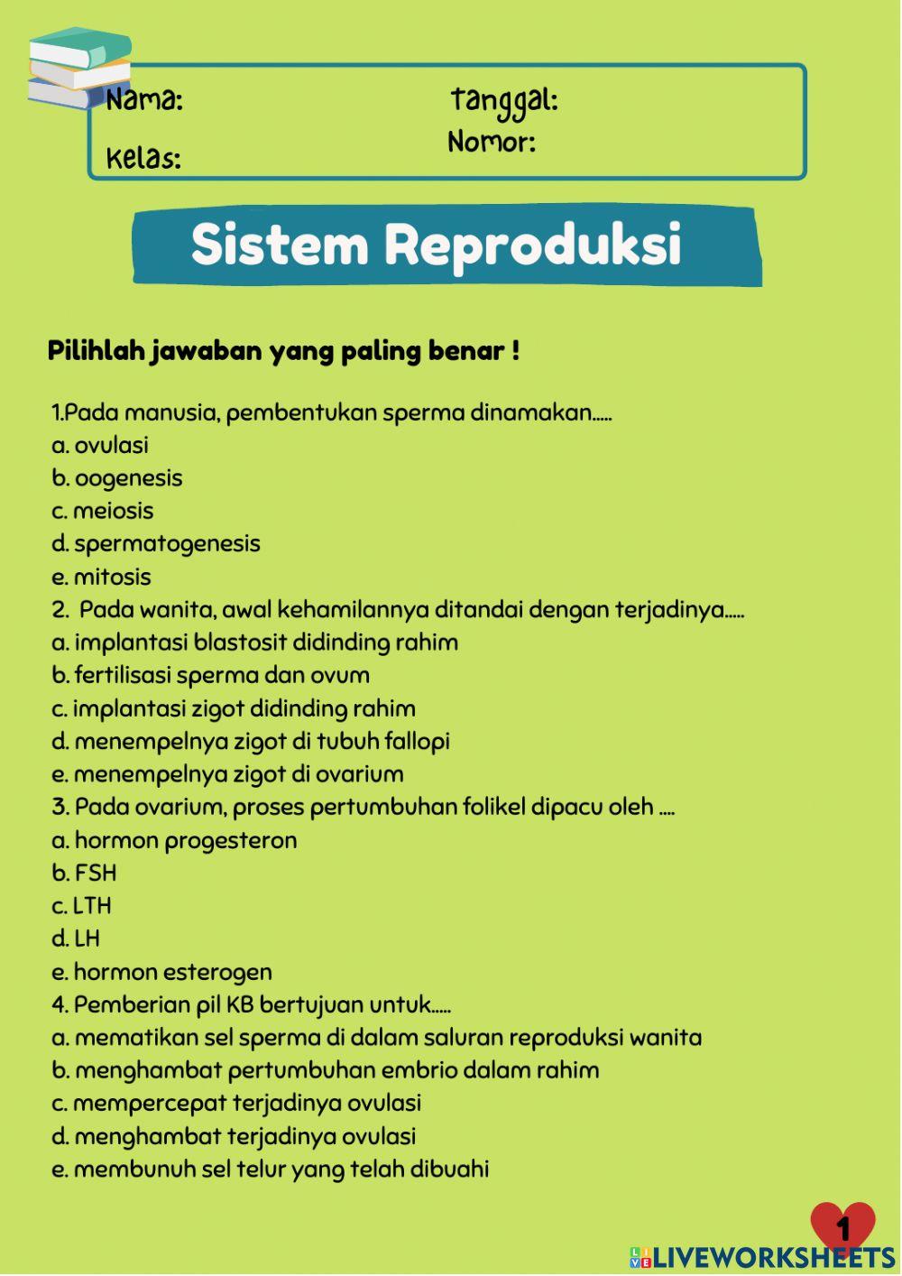 Biologi worksheet for IX | Live Worksheets