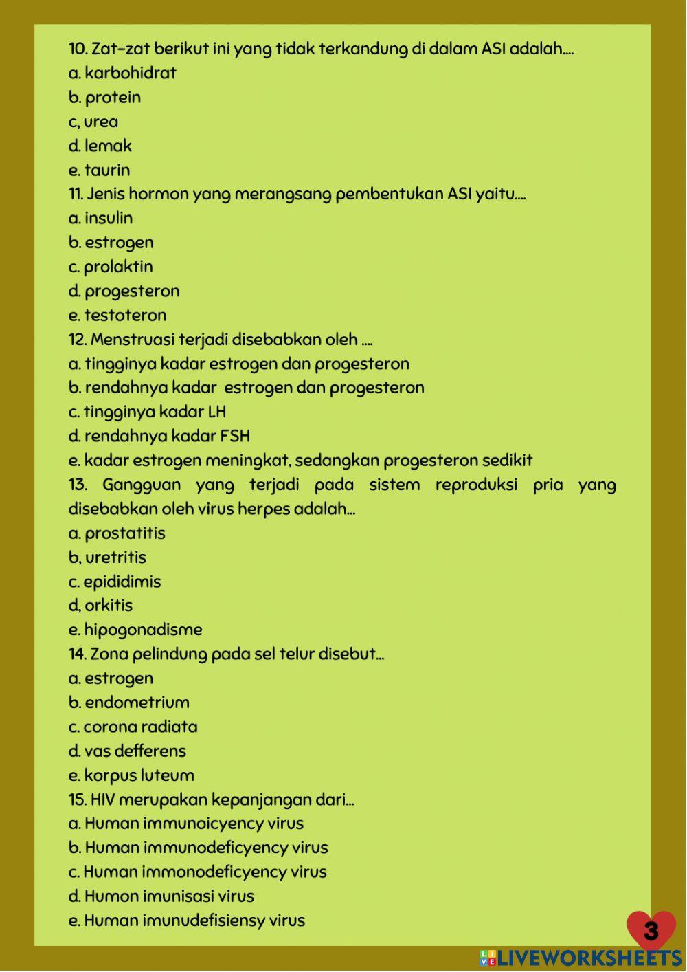 Biologi worksheet for IX | Live Worksheets