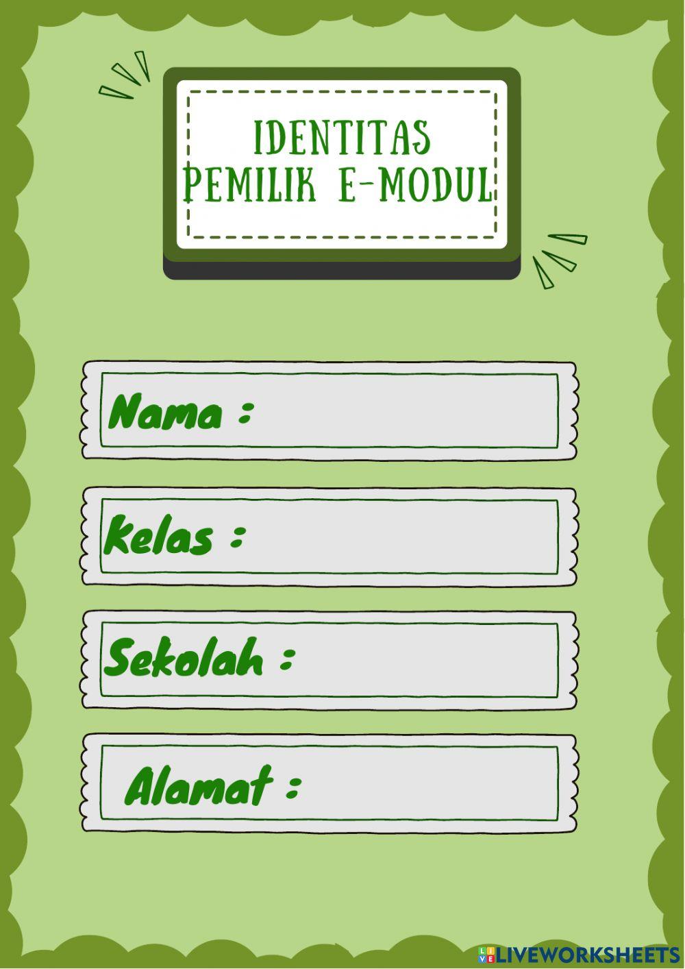 Identitas Modul worksheet | Live Worksheets