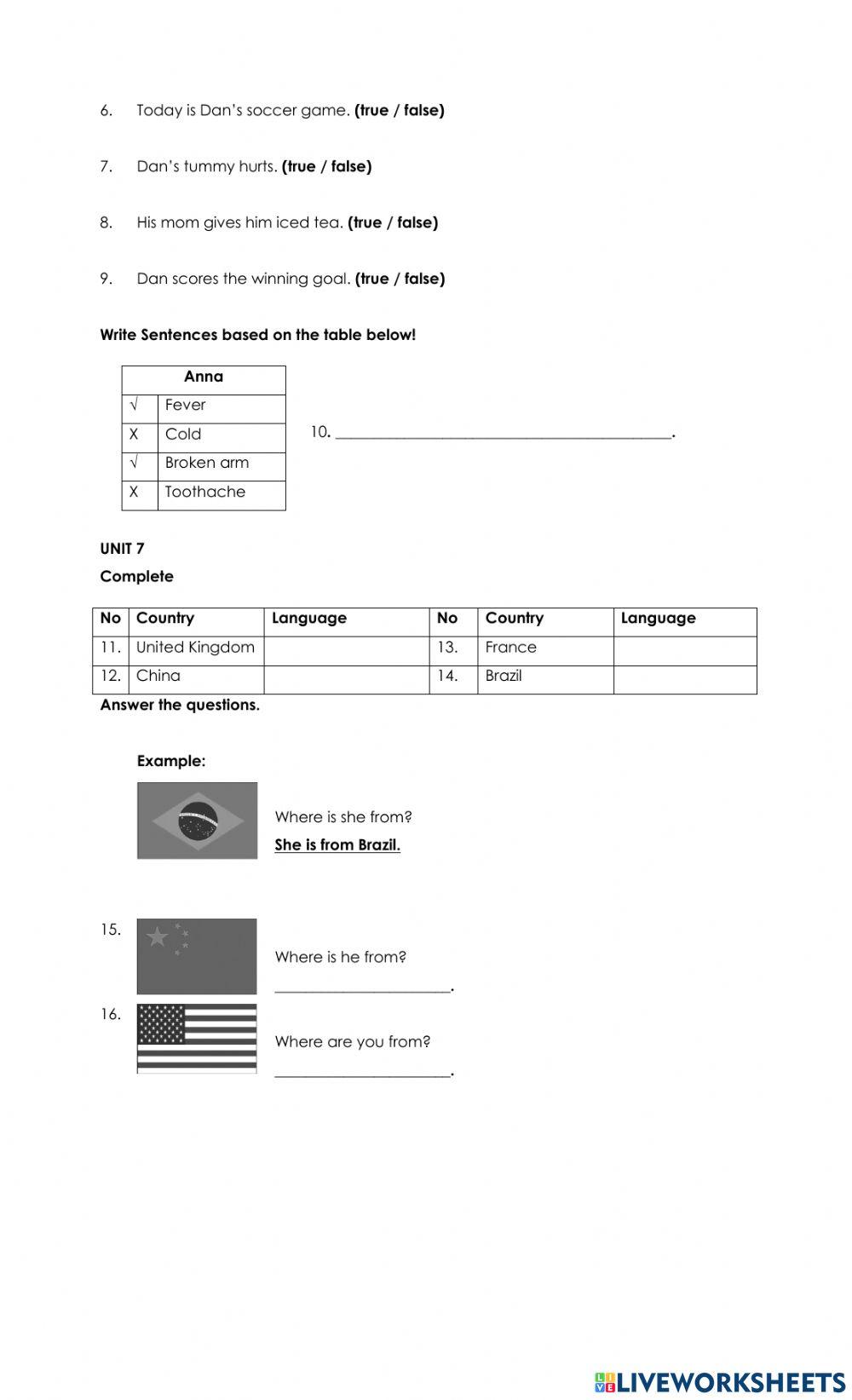 P4 English Review (Unit 5-8) online exercise for | Live Worksheets