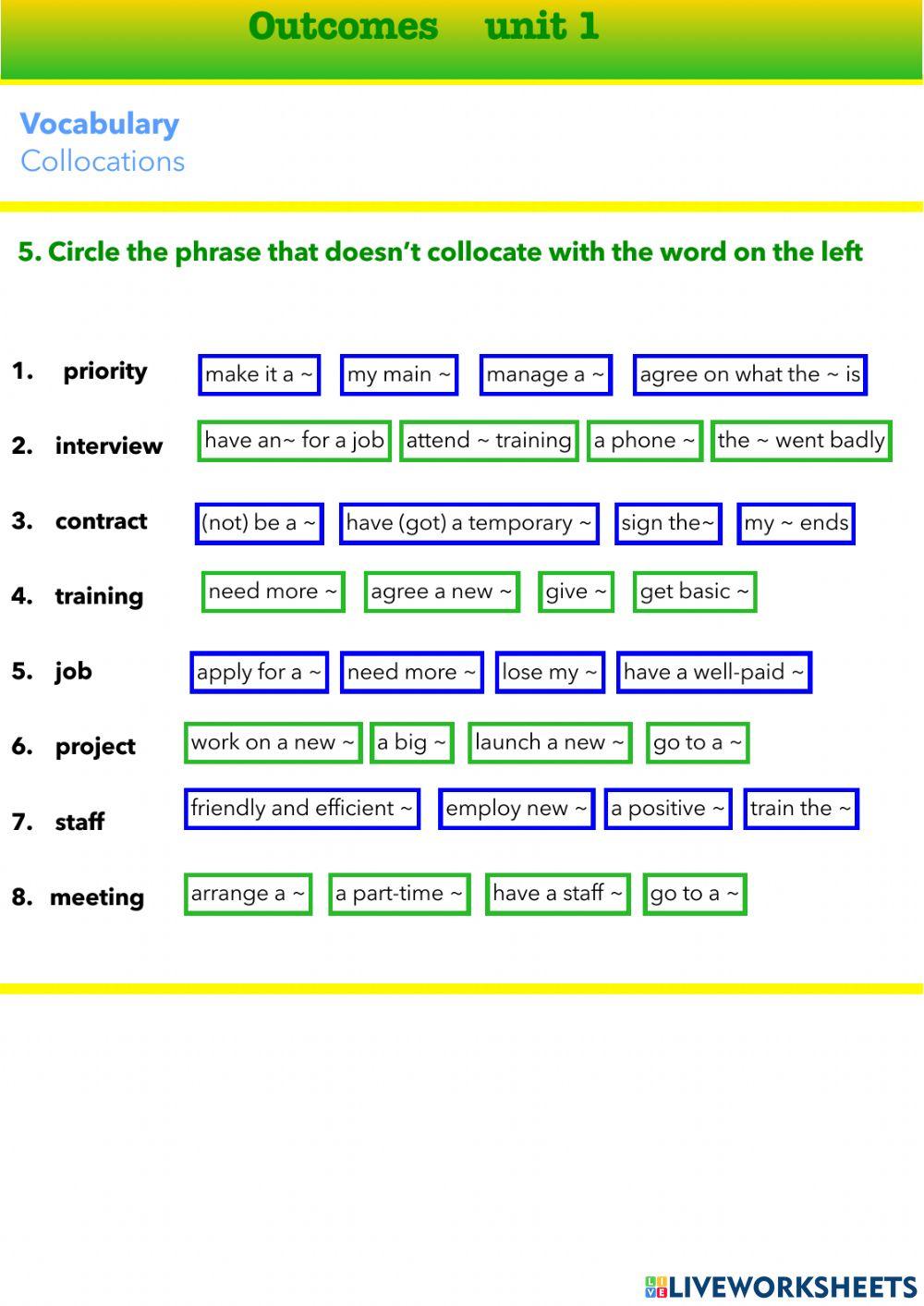 Present Simple and present Continuous for future Outcomes unit 1 worksheet | Live Worksheets