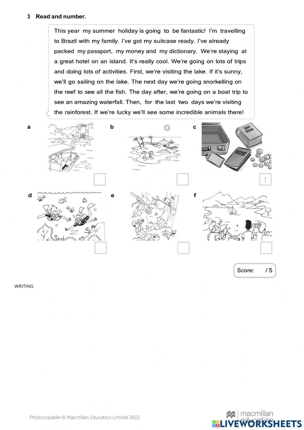 Reading comp exam 5th grade third period online exercise for | Live ...