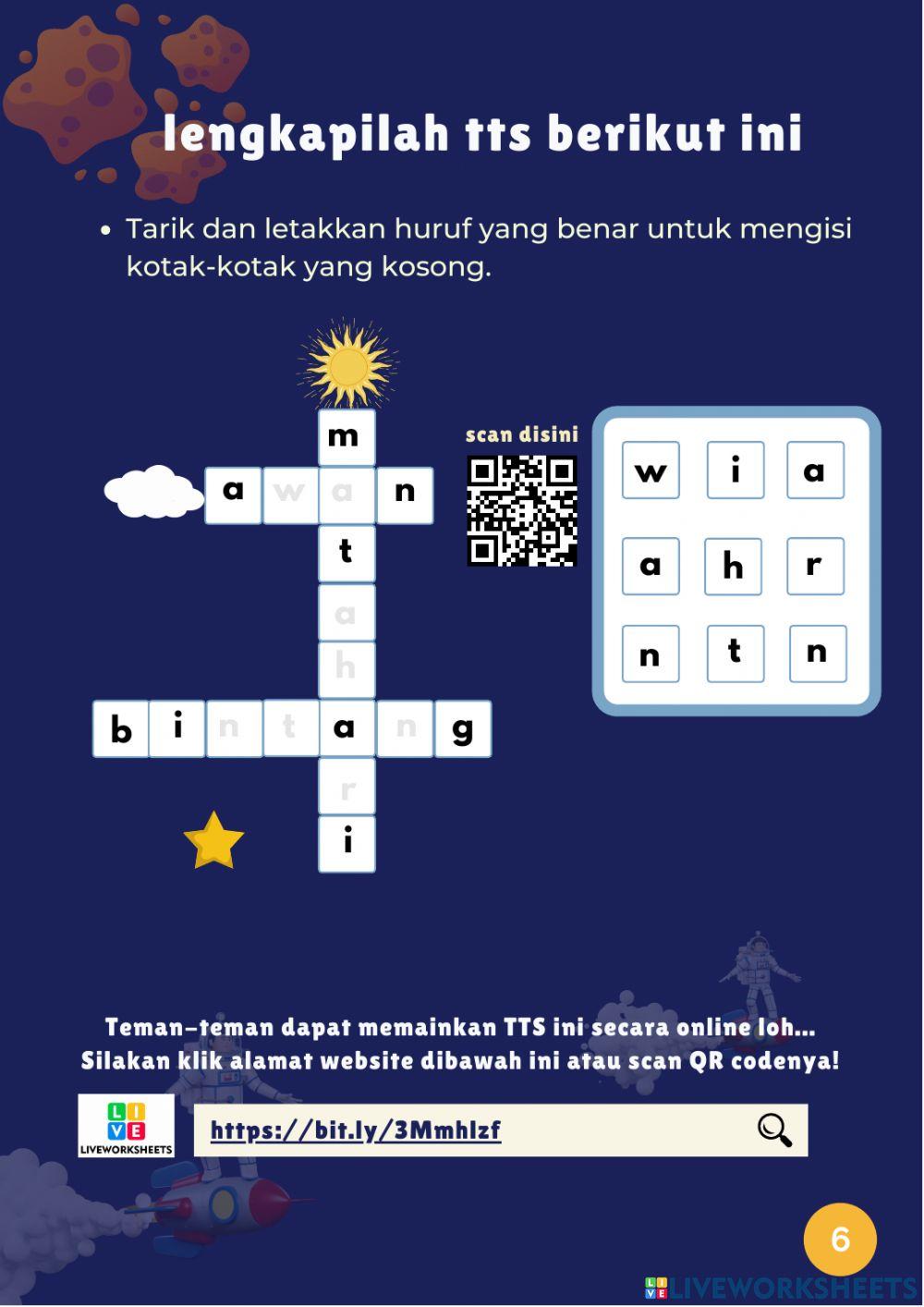 TTS benda langit worksheet | Live Worksheets